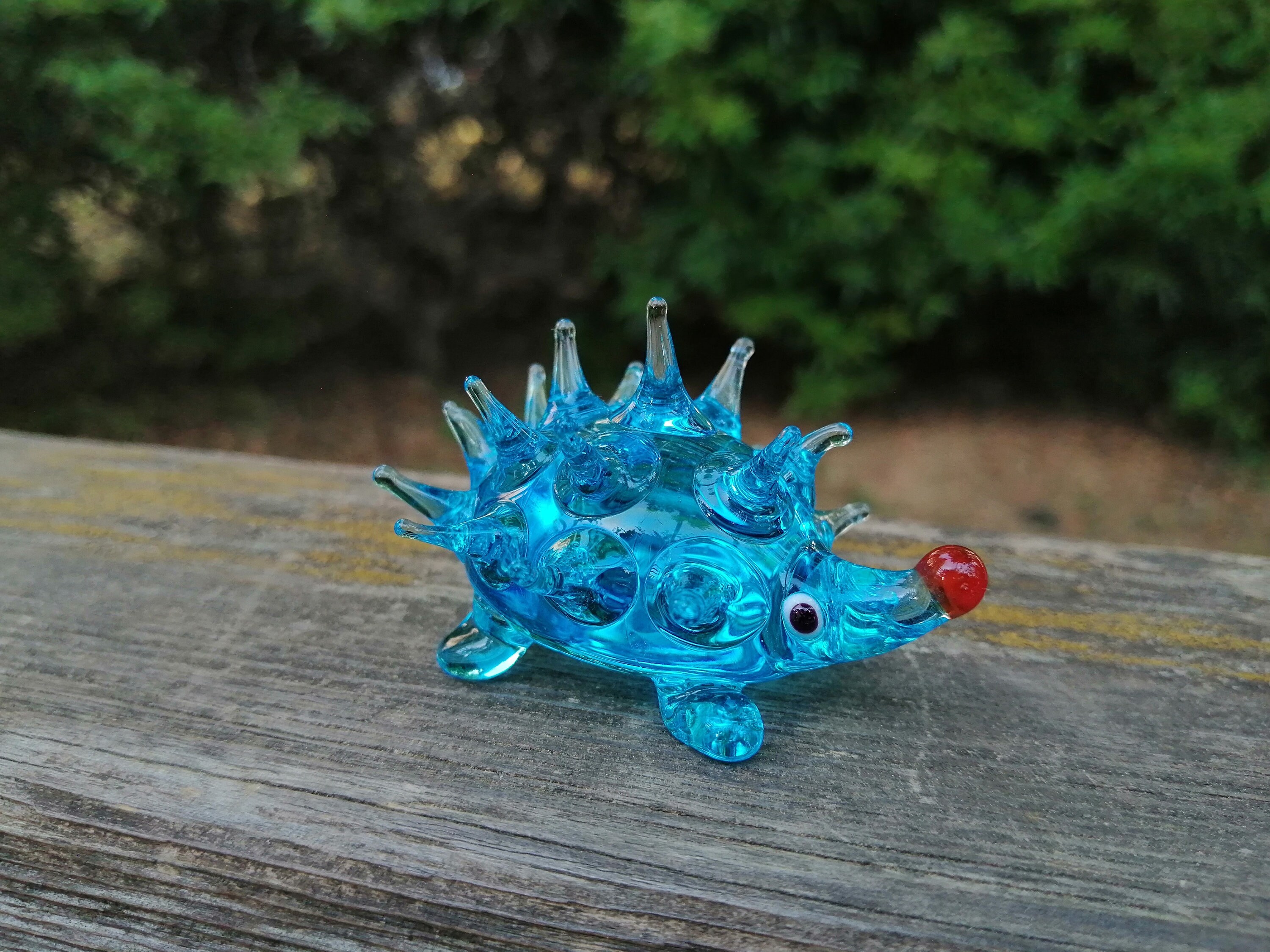 Glass Hedgehog Figurine, Hand Blown Glass Hedgehog, Miniature Hedgehog ...