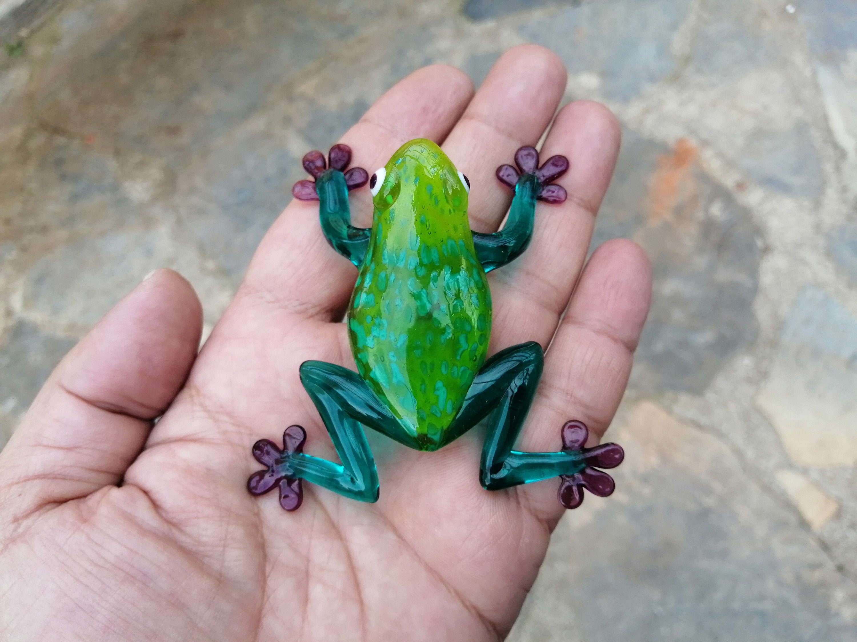 Glass Frog, Hand Blown Glass Frog Figurine, Frog Ornament, Murano Frog ...