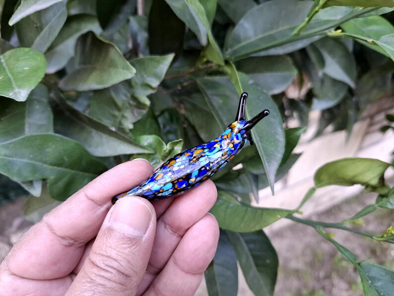 Glass Slug, Glass Slug Figurine, Murano Slug, Slug Ornament, Colorful ...