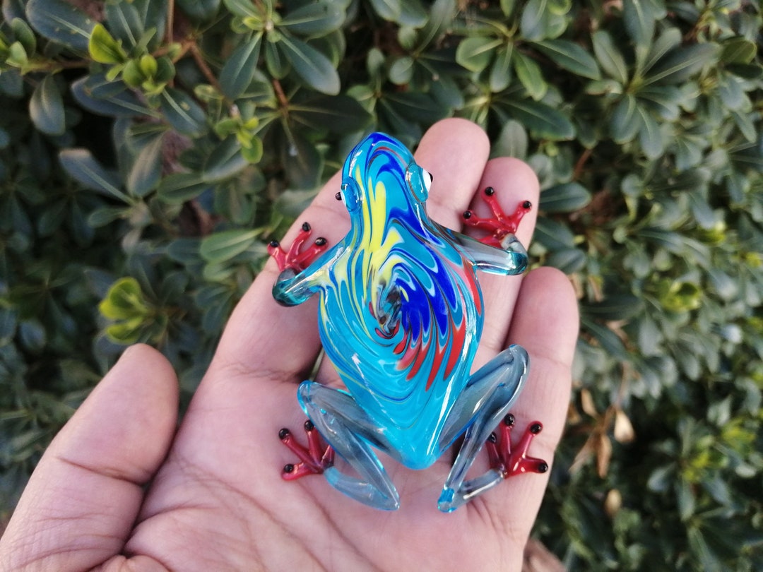 Glass Frog, Hand Blown Glass Frog Figurine, Frog Ornament, Murano Frog ...