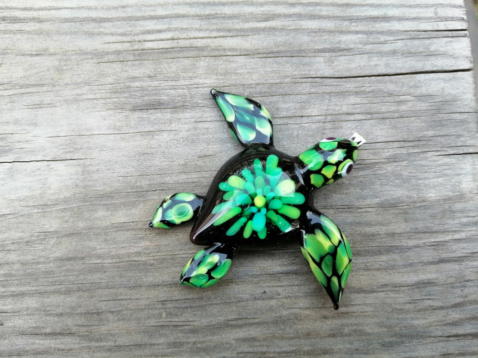 Glass Sea Turtle Pendant, Sea Turtle Jewelry, Glass Sea Animals, Sea ...