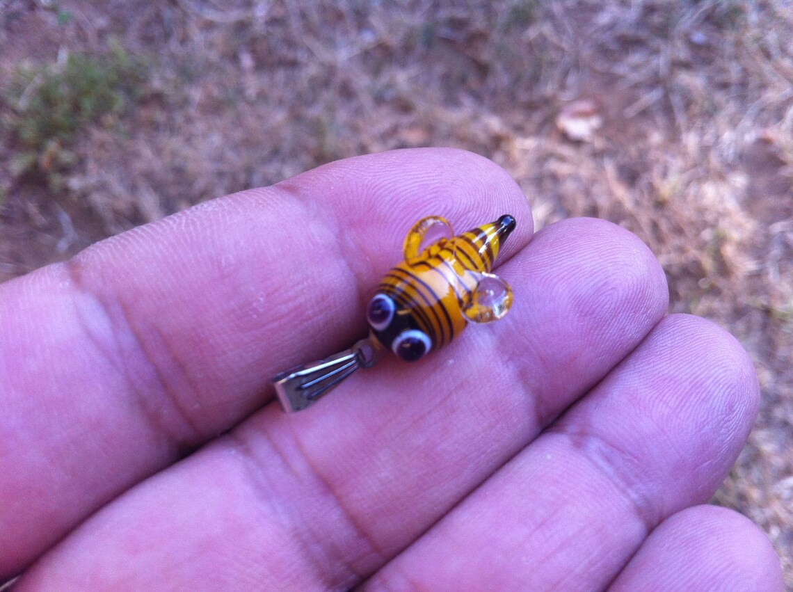 Honey Bee Glass Bee Glass Honey Bee Pendant Glass Insects - Etsy