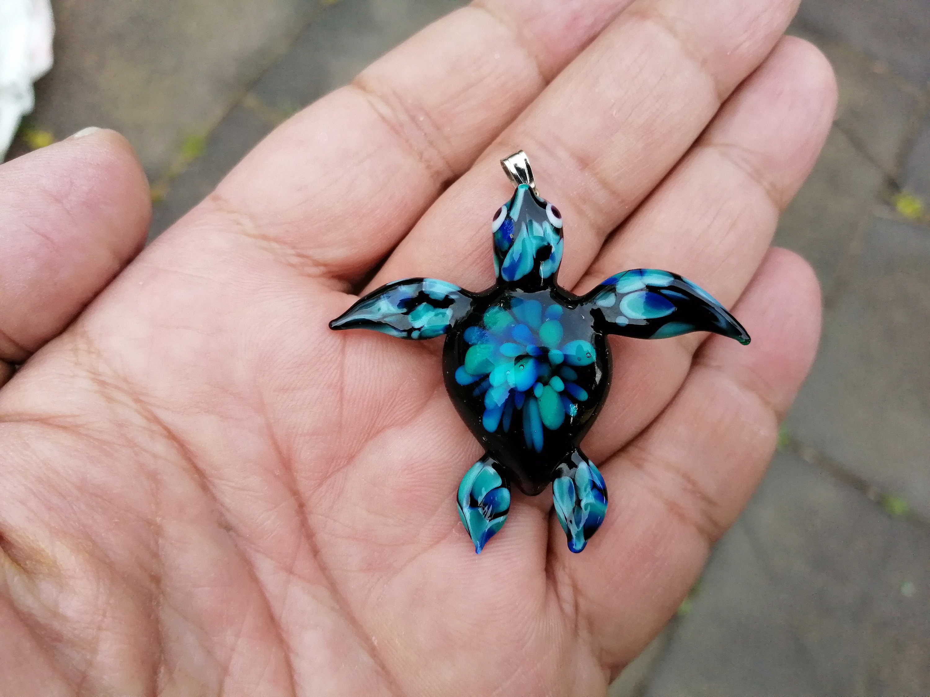 Glass Sea Turtle Pendant Sea Turtle Jewelry Glass Sea - Etsy