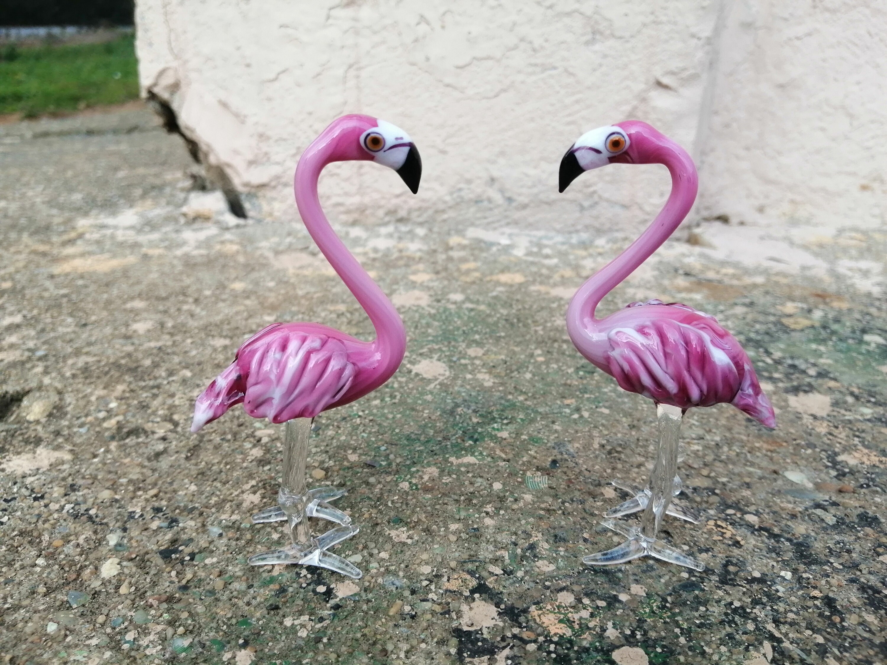 Glass Flamingo Hand Blown Glass Bird Figurine Glass - Etsy
