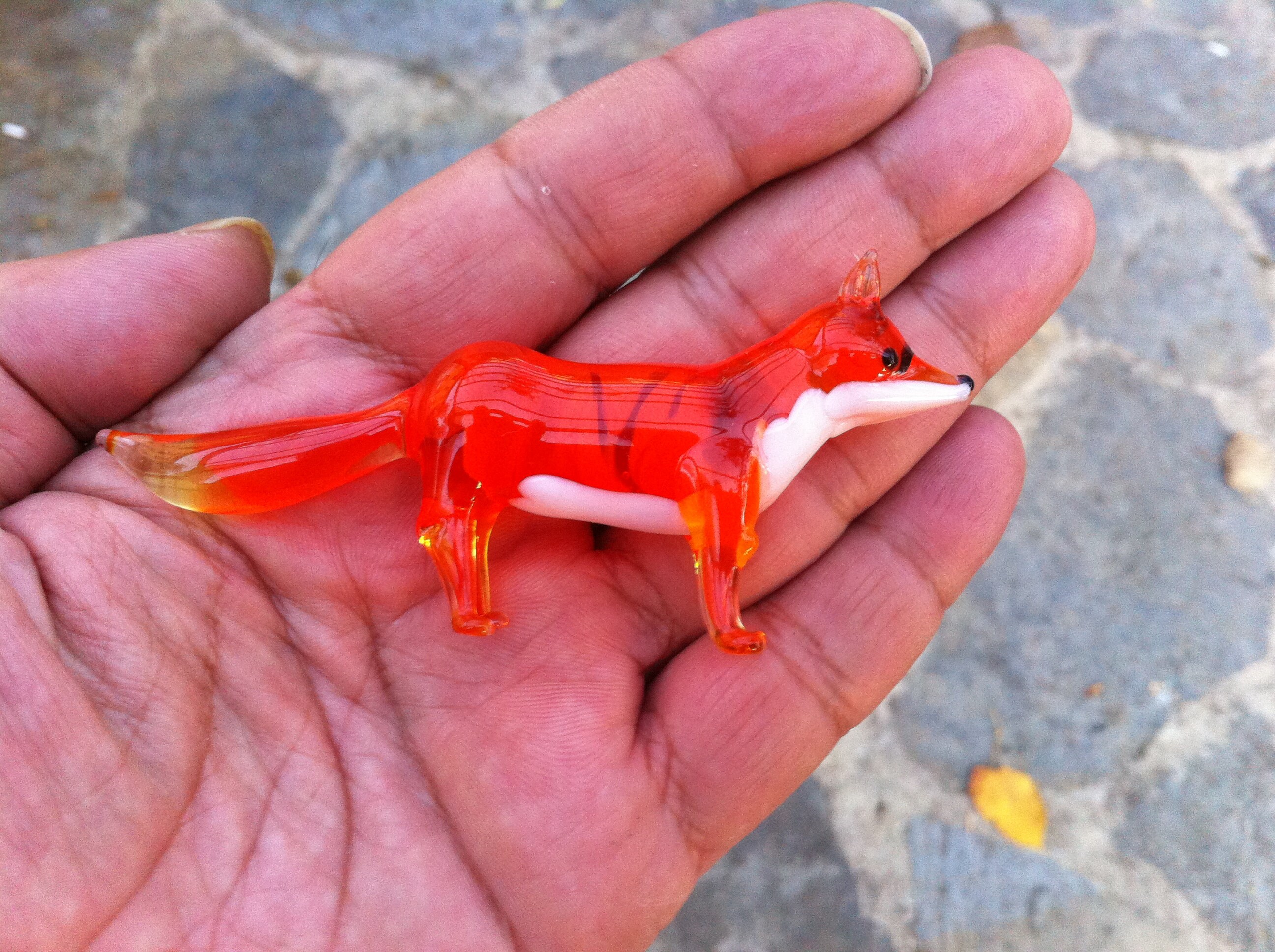 Glass Fox Figurine Hand Blown Glass Fox Miniature Fox - Etsy