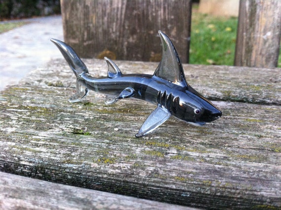 Art & Collectibles Glass Sculptures & Figurines Glass Shark Figurine ...