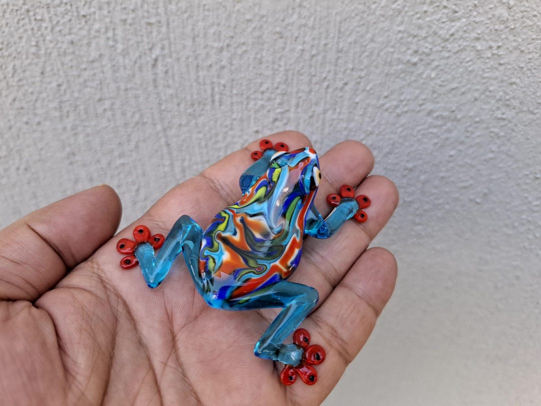 Glass Frog, Hand Blown Glass Frog Figurine, Frog Ornament, Murano Frog ...