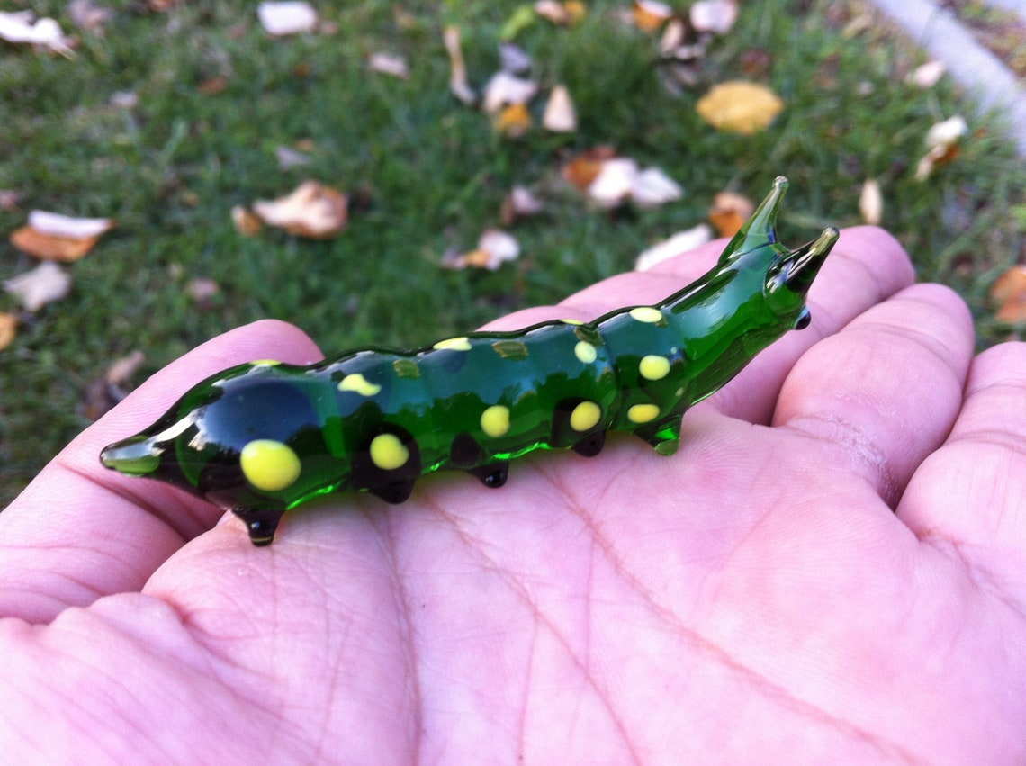 Glass Caterpillar Figurine Hand Blown Glass Caterpillar - Etsy