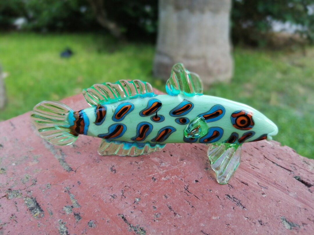 Glass Fish, Hand Blown Fish Figurine, Fish Ornament, Art Glass Fish ...