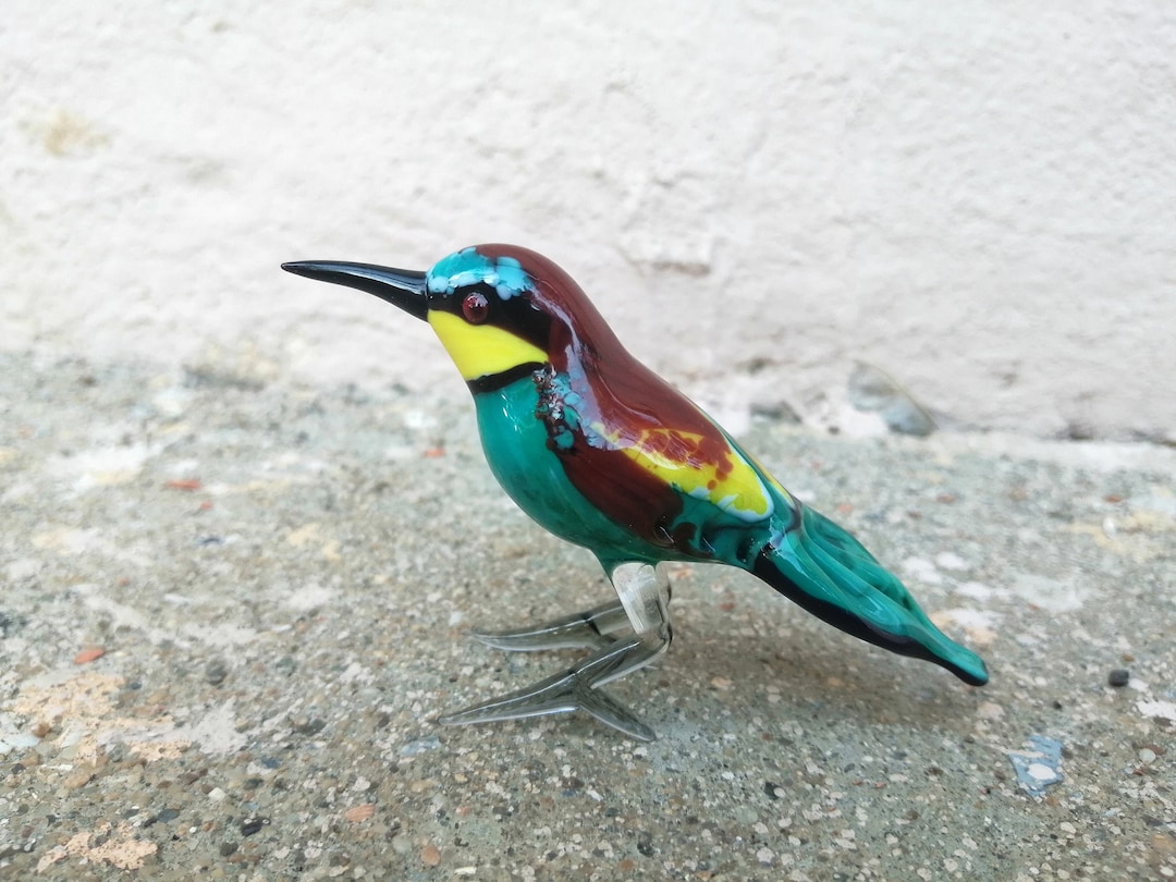 Glass Bird, Hand Blown Glass Bird Figurine, Glass Bird Ornament, Art ...
