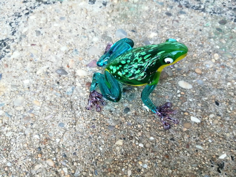 Glass Frog Hand Blown Glass Frog Figurine Frog Ornament | Etsy