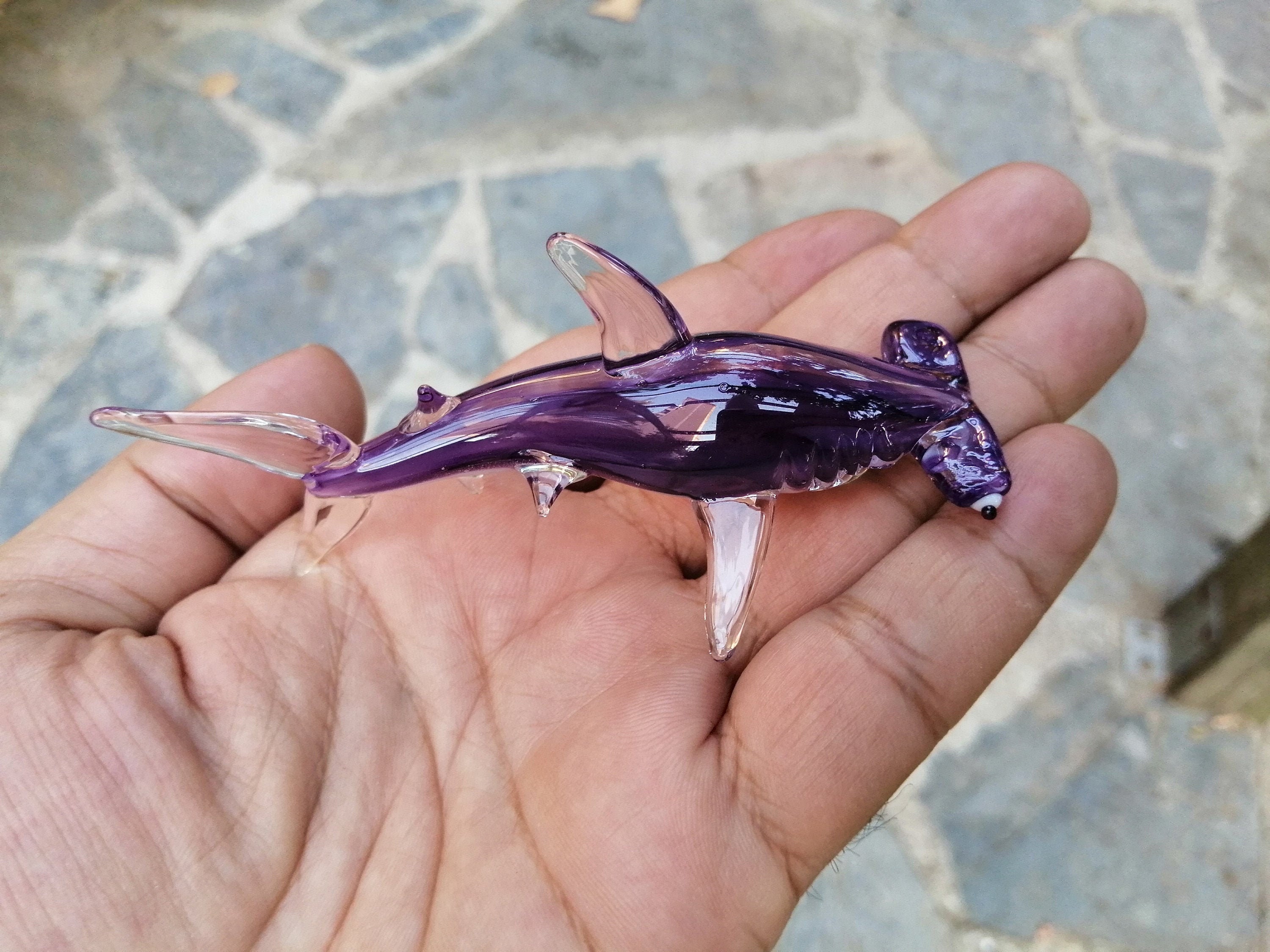 Art & Collectibles Glass Art miniature hammerhead shark hand blown ...
