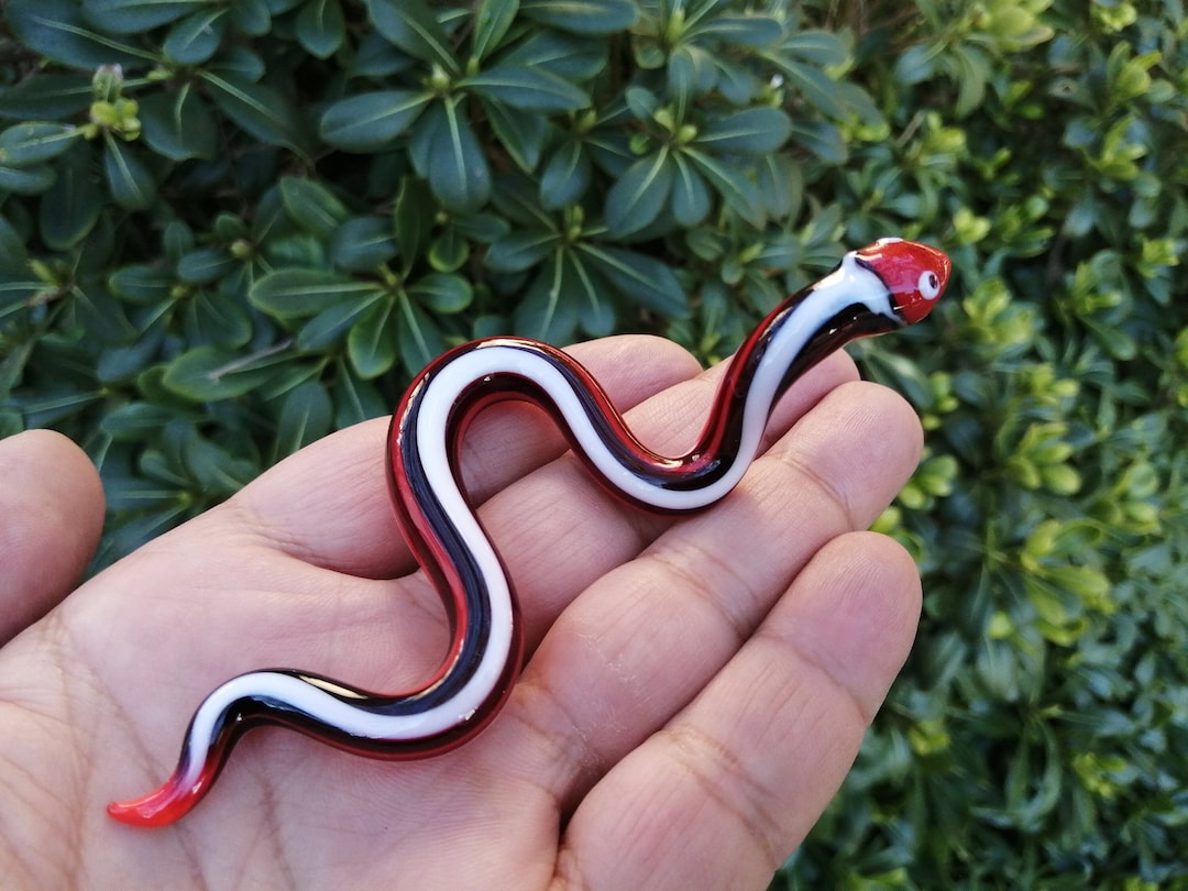 Glass Snake, Hand Blown Snake Figurine, Snake Ornament, Art Glass Snake ...