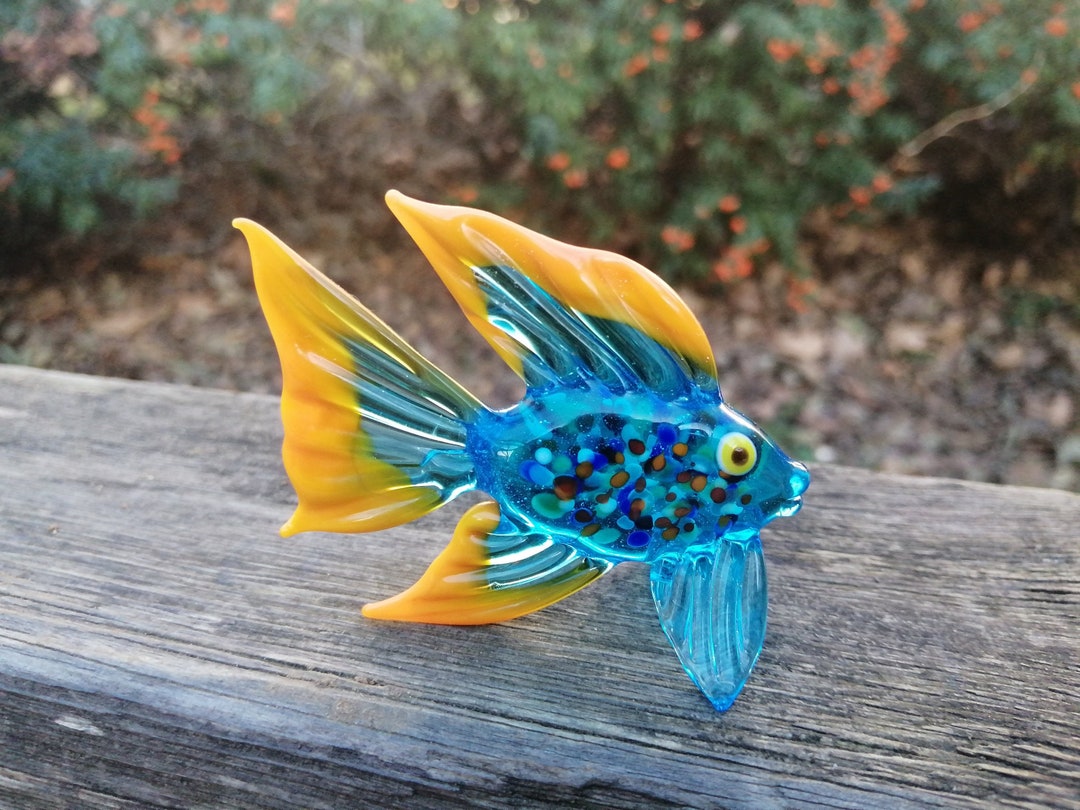 Glass Fish, Hand Blown Fish Figurine, Fish Ornament, Art Glass Fish ...