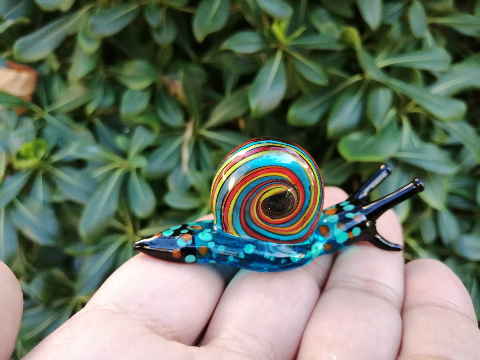 Glass Snail, Glass Snail Figurine, Miniature Snail, Glass Mollusc ...