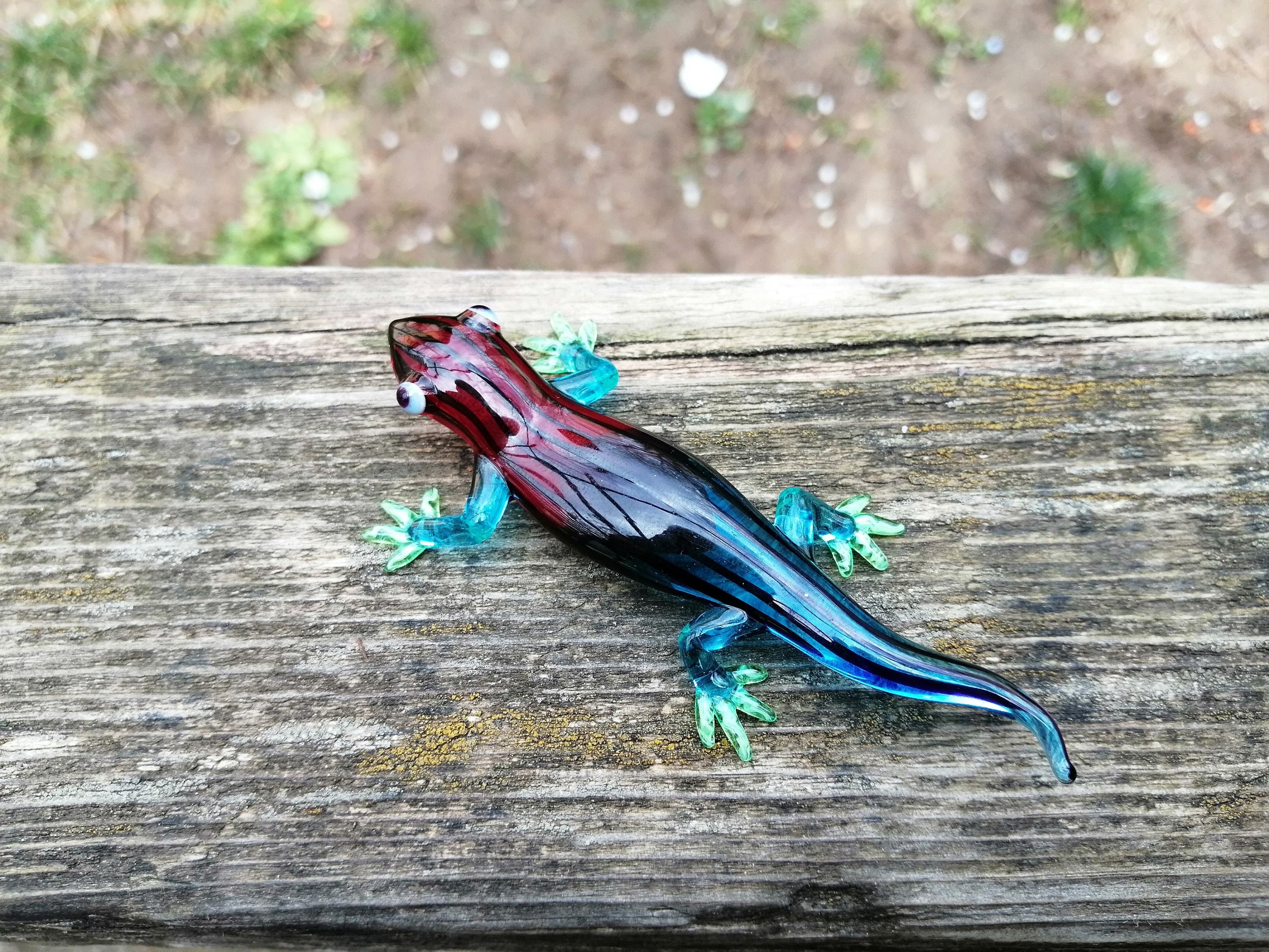 Glass Lizard Figurine, Glass Lizard Ornament, Murano Glass Lizard ...