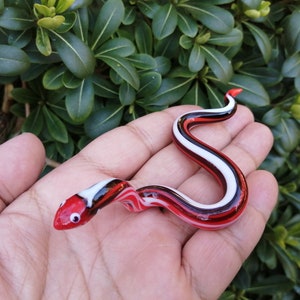 Glass Snake, Hand Blown Snake Figurine, Snake Ornament, Art Glass Snake ...