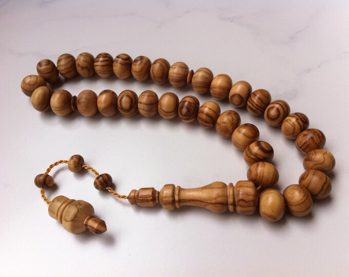 Olive Wood Tasbih, Olive Tree Prayer Beads, Turkish Olive Wood Tasbih ...