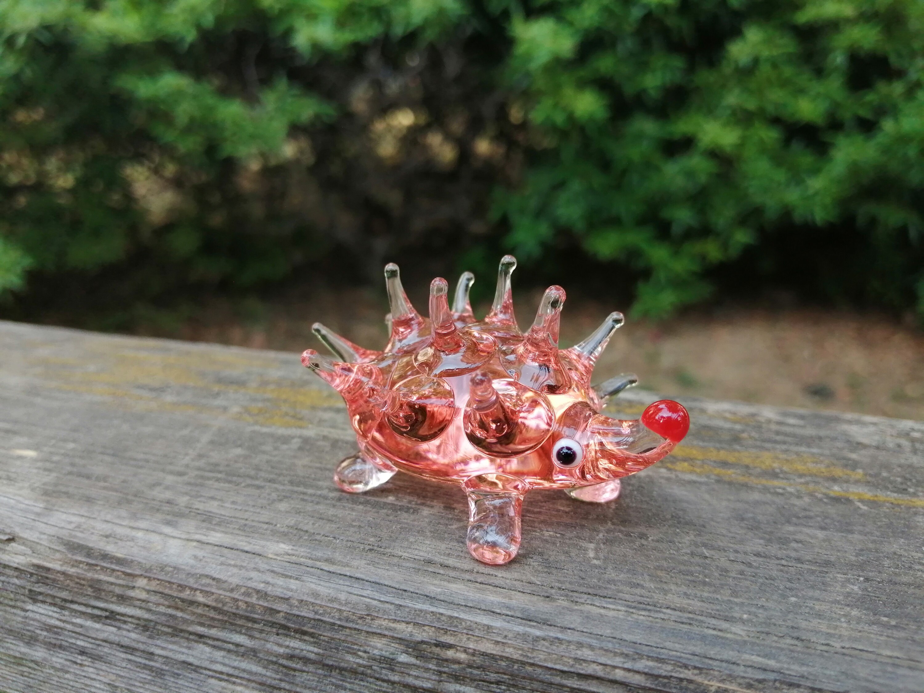 Glass hedgehog figurine hand blown glass hedgehog miniature | Etsy