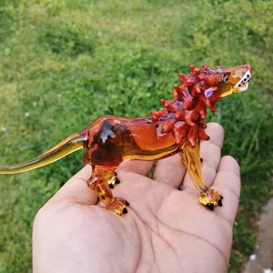 Glass Lion, Hand Blown Glass Lion Figurine, Art Glass Lion, Murano ...