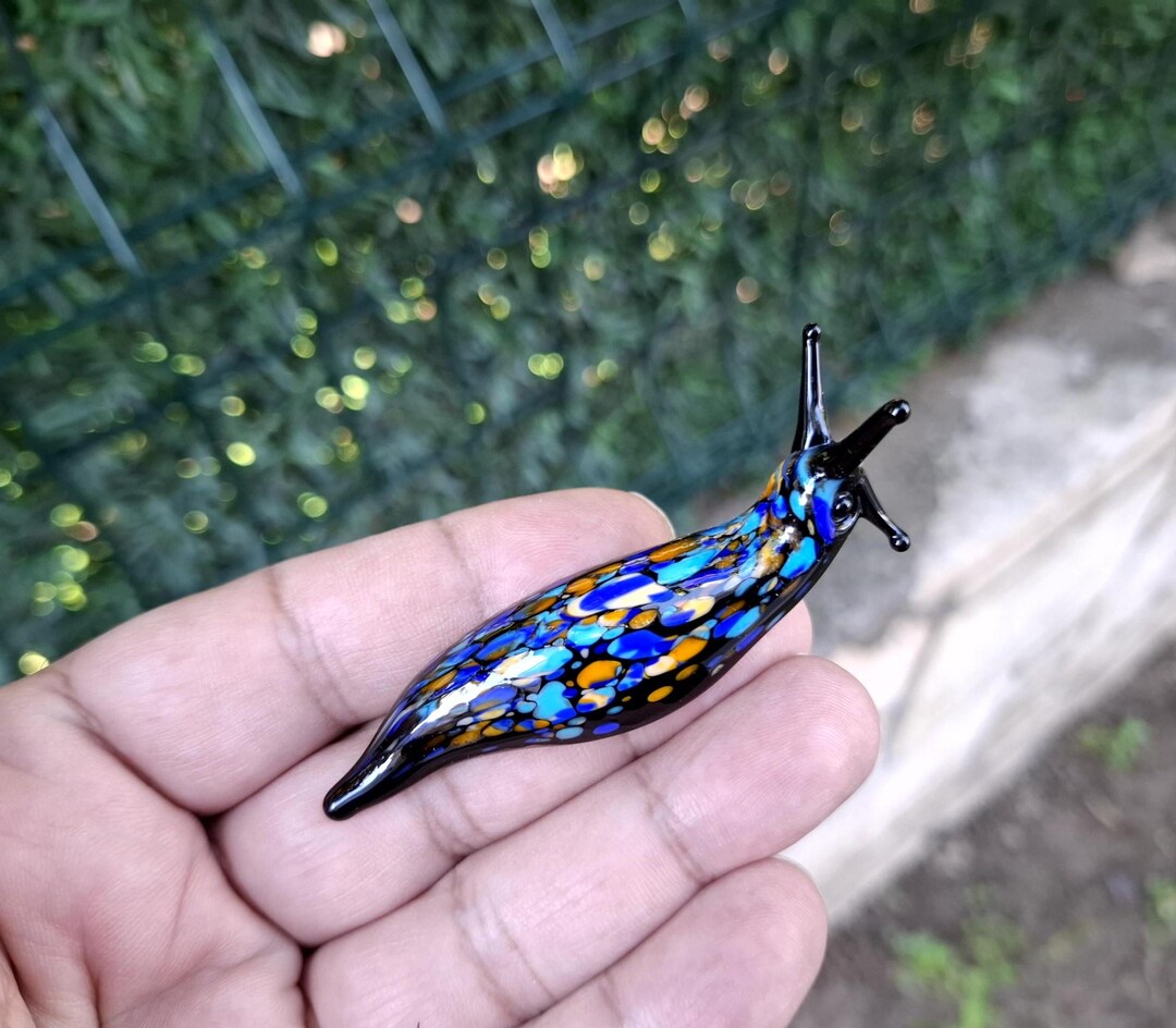 Glass Slug, Glass Slug Figurine, Murano Slug, Slug Ornament, Colorful ...