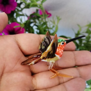Glass Bird, Miniature Glass Bird Figurine, Glass Bird Ornament, Art ...
