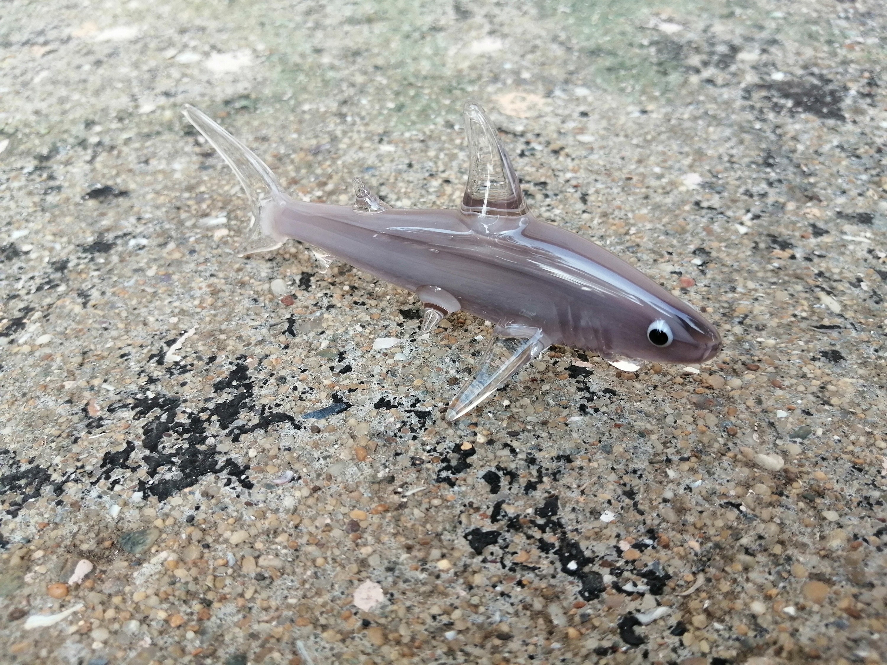 Glass Shark Figurine, Blown Glass Shark, Miniature Shark, Murano Shark ...