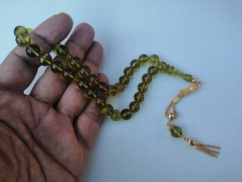 Amber Tasbih, Bakelite Amber Islamic Rosary, Bakelite Amber 33 Beads ...