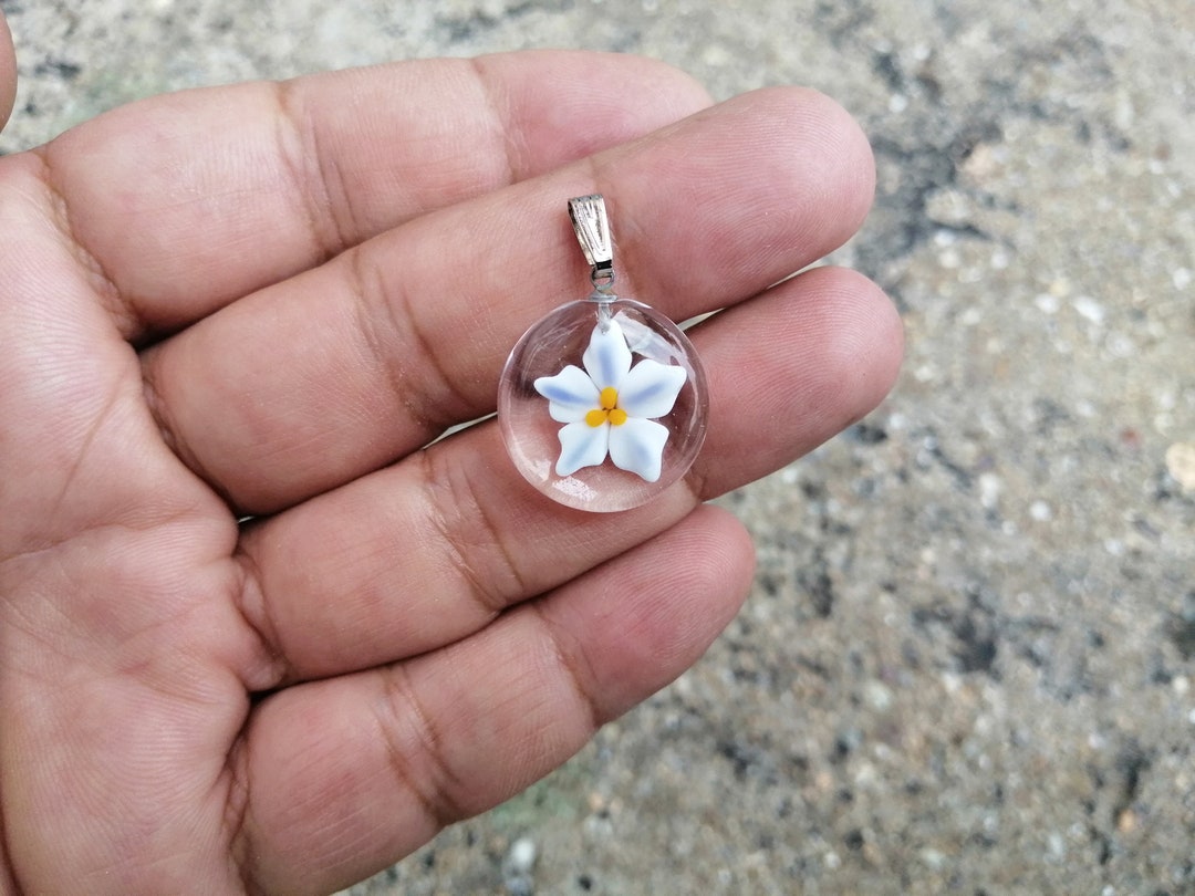 Murano Glass Pendant, Murano Flower Pendant, Art Glass Pendant, Blown ...