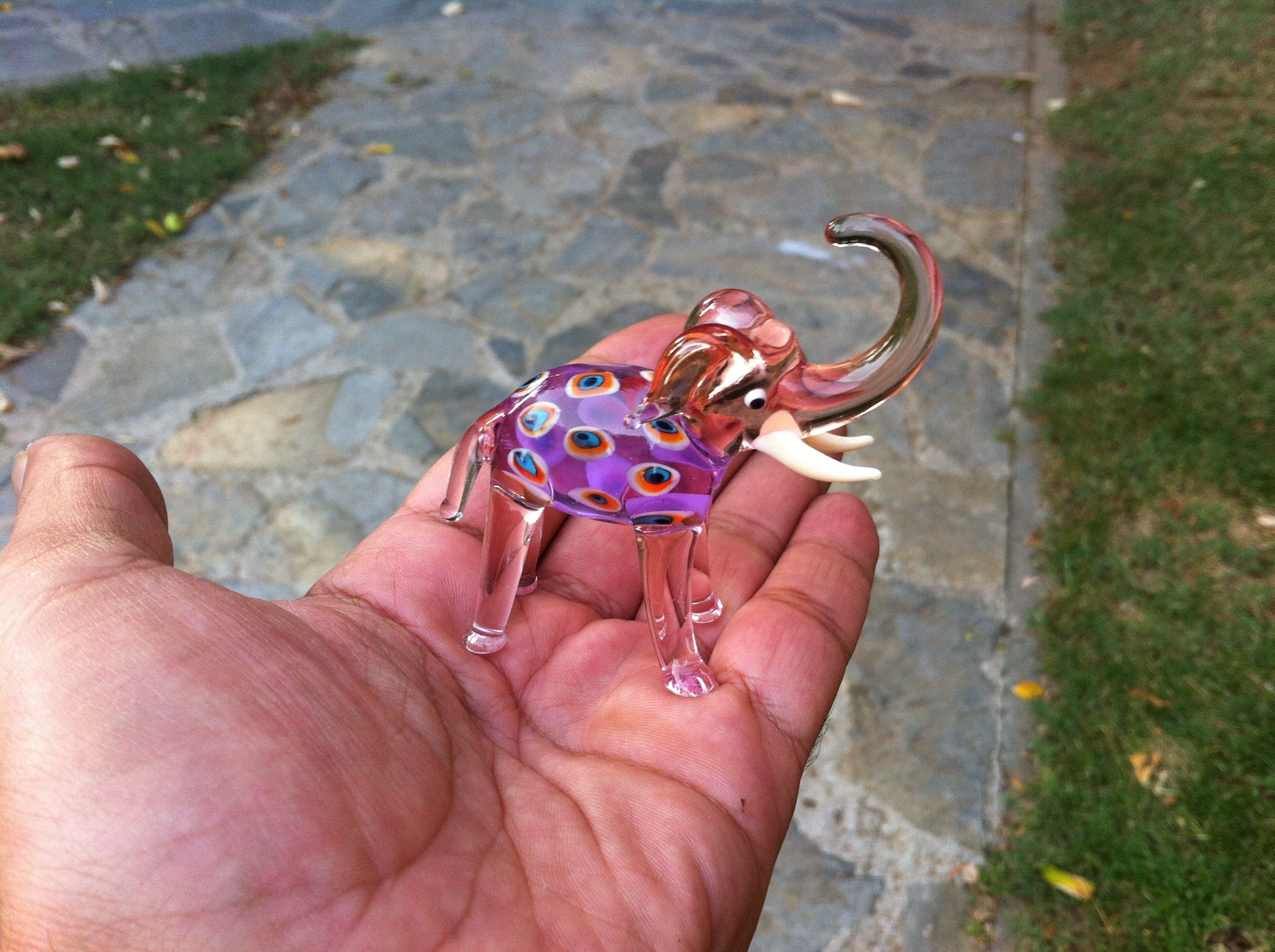 Blown Glass Elephant Figurine Glass Elephant Elephant - Etsy