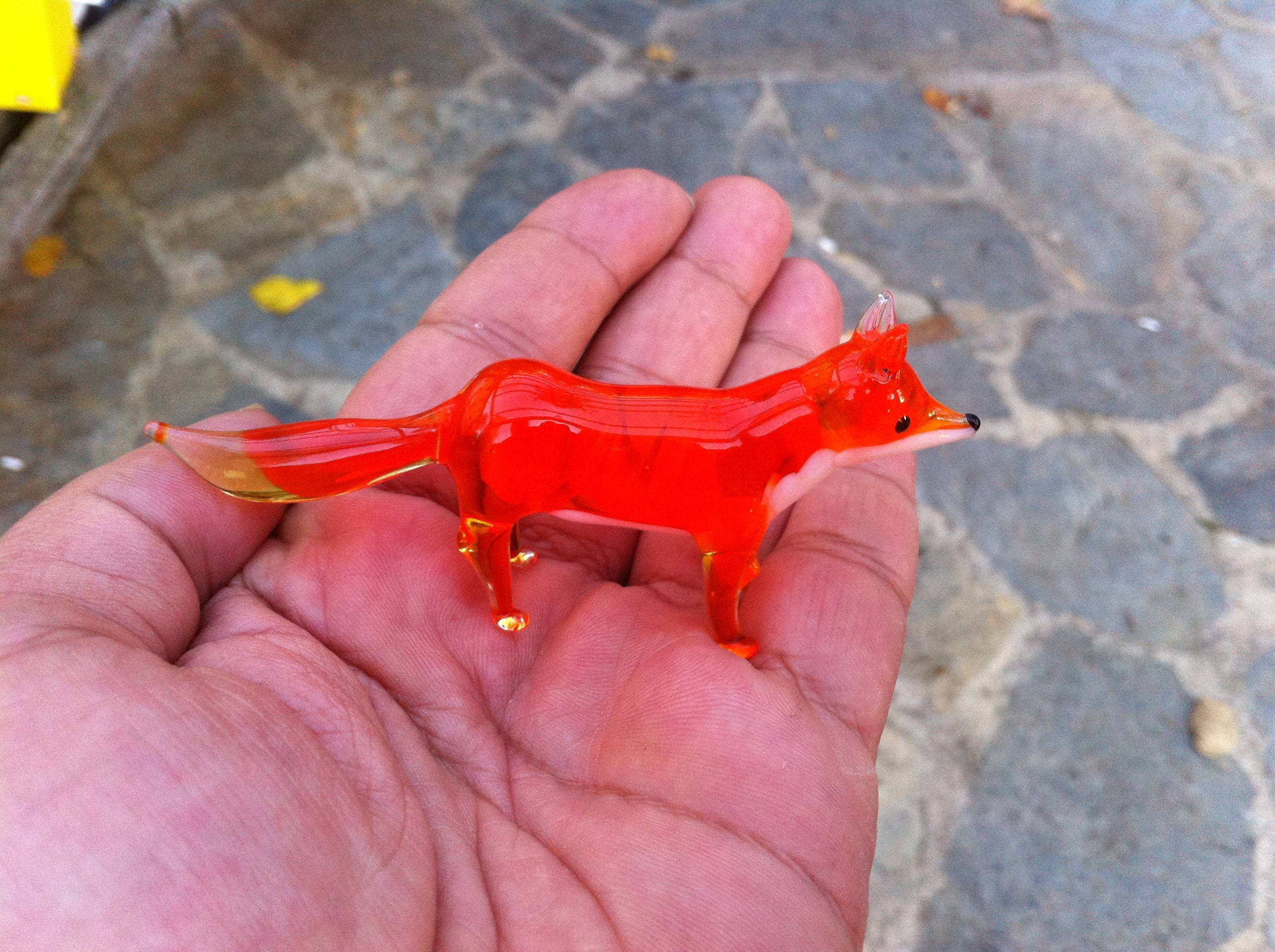 Glass Fox Figurine Hand Blown Glass Fox Miniature Fox - Etsy