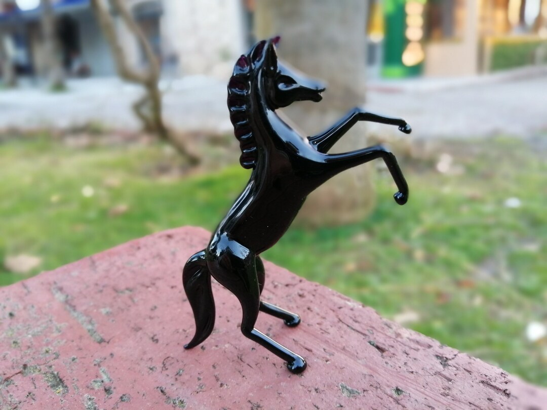 Glass Horse, Glass Horse Figurine, Glass Horse Ornament, Prancing Horse ...