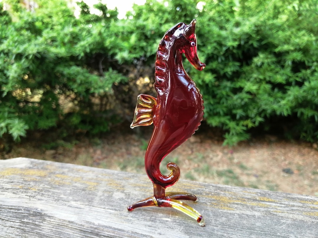 Glass Sea Horse, Sea Horse Ornament, Murano Sea Horse, Blown Glass ...