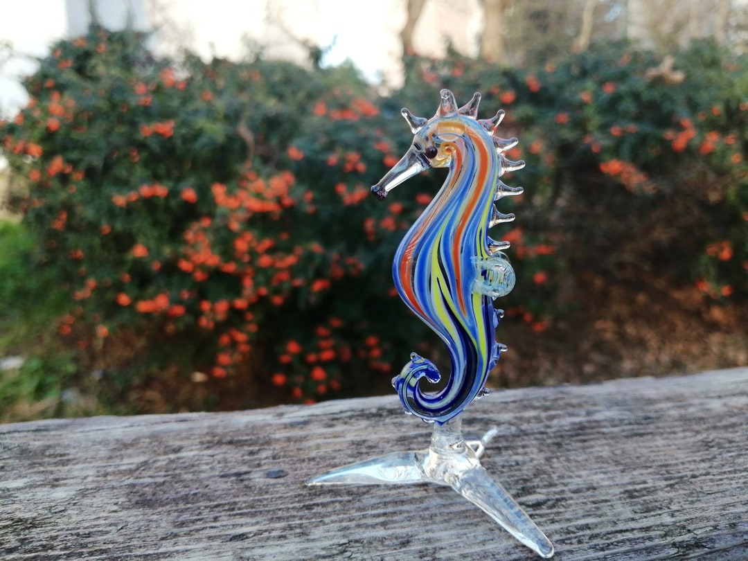 Glass Sea Horse, Sea Horse Ornament, Murano Sea Horse, Blown Glass ...