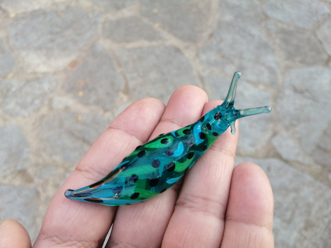 Glass Slug, Glass Slug Figurine, Murano Slug, Slug Ornament, Colorful ...