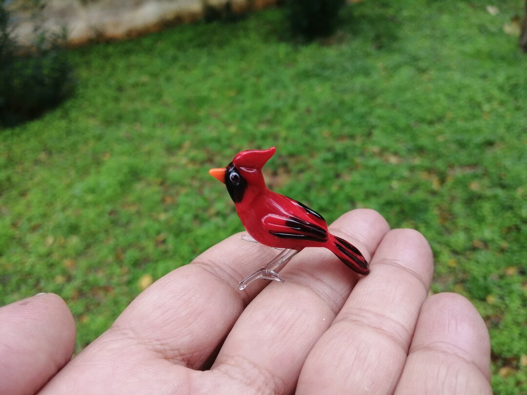 Glass Bird, Miniature Glass Bird Figurine, Glass Bird Ornament, Art ...