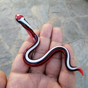 Glass Snake, Hand Blown Snake Figurine, Snake Ornament, Art Glass Snake ...