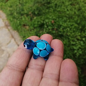 Glass Turtle, Blown Glass Turtle, Miniature Turtle, Turtle Ornament ...