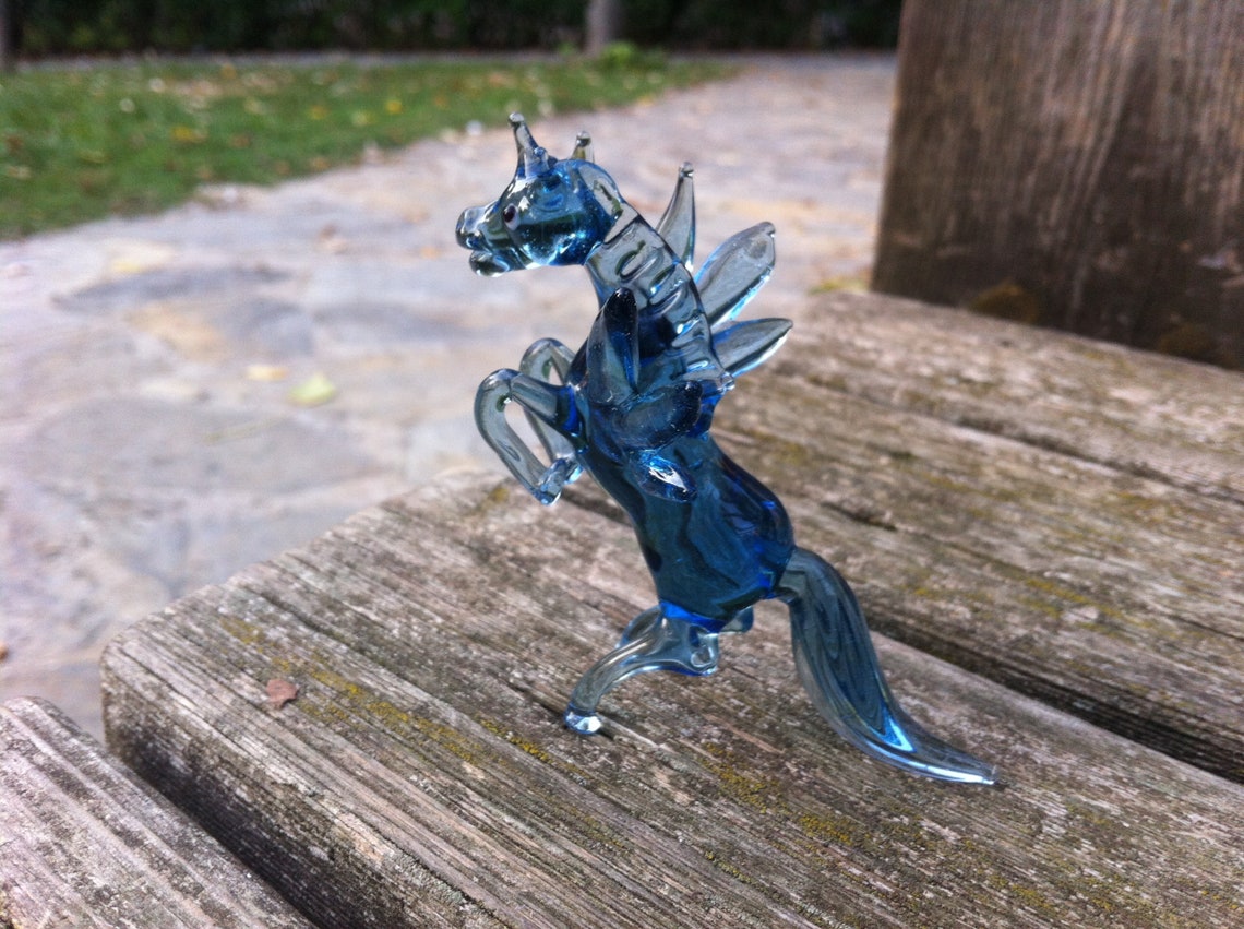 Glass Pegasus Blown Glass Pegaus Figurine Art Glass Pegasus - Etsy