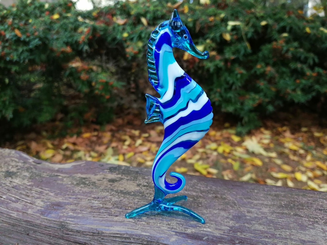 Glass Sea Horse, Sea Horse Ornament, Murano Sea Horse, Blown Glass ...