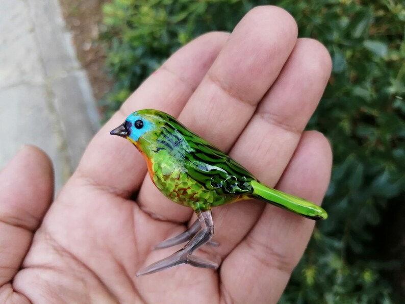 Glass Bird, Hand Blown Glass Bird Figurine, Glass Bird Ornament, Art ...