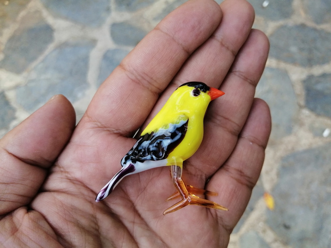 Glass Bird, Hand Blown Glass Bird Figurine, Glass Bird Ornament, Art ...
