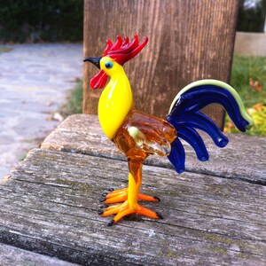 Glass Rooster, Blown Glass Rooster Figurine, Murano Rooster, Glass Bird ...