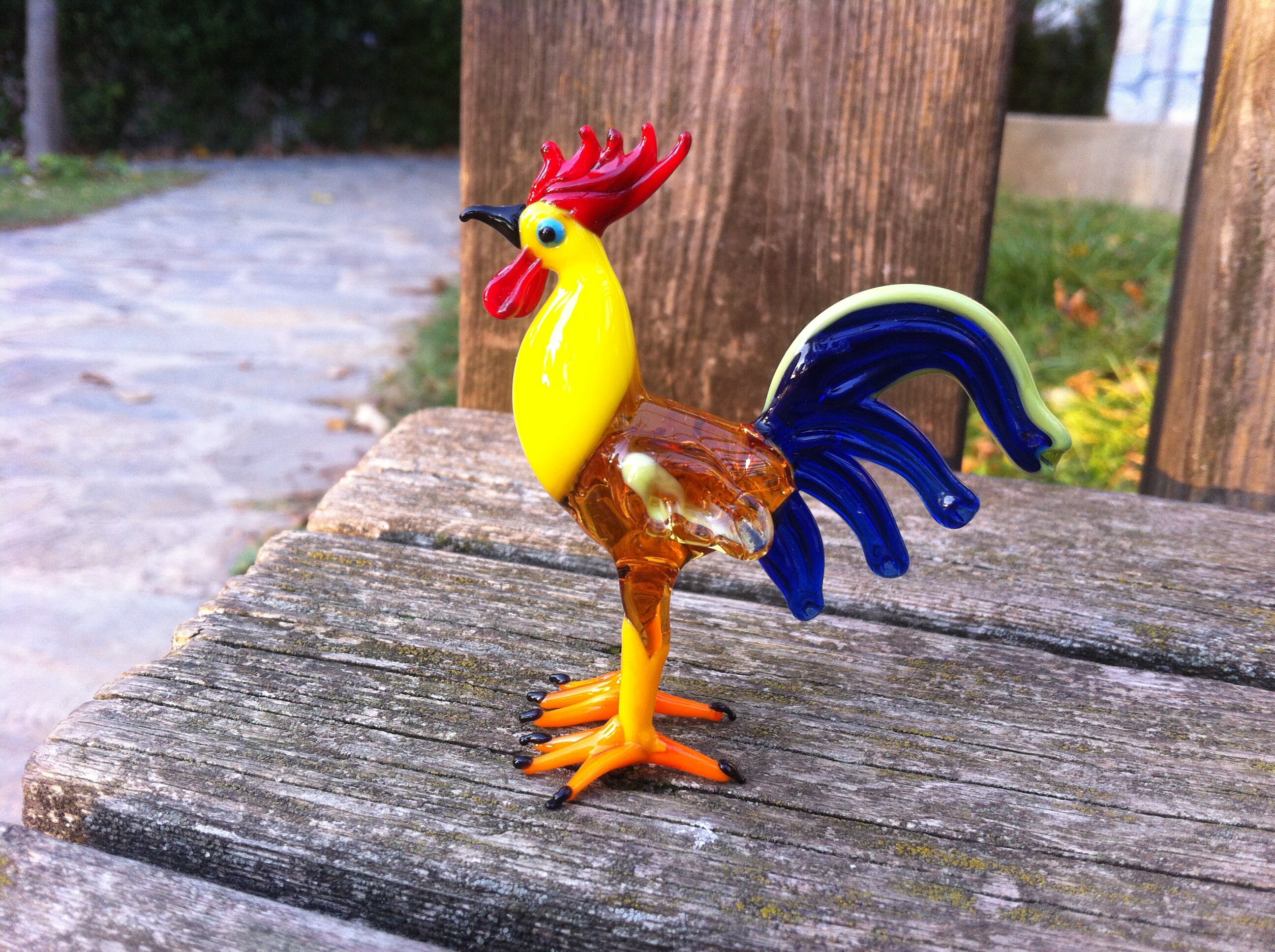 Glass rooster blown glass rooster figurine murano rooster | Etsy