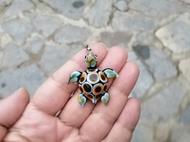 Glass Sea Turtle Pendant Sea Turtle Jewelry Glass Sea - Etsy