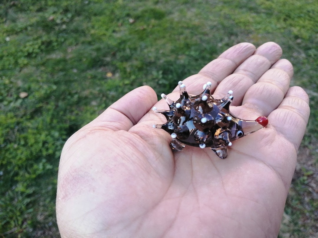 Glass Hedgehog Figurine, Hand Blown Glass Hedgehog, Miniature Hedgehog ...