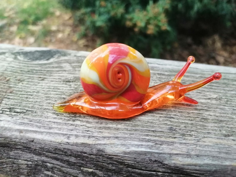Glass Snail, Glass Snail Figurine, Miniature Snail, Glass Mollusc ...