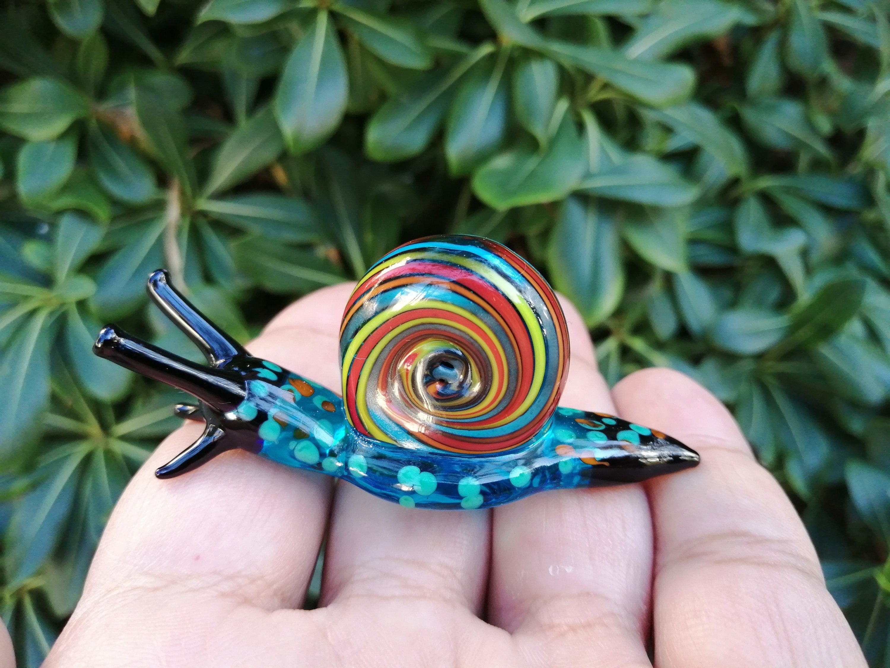 Glass Snail, Glass Snail Figurine, Miniature Snail, Glass Mollusc ...
