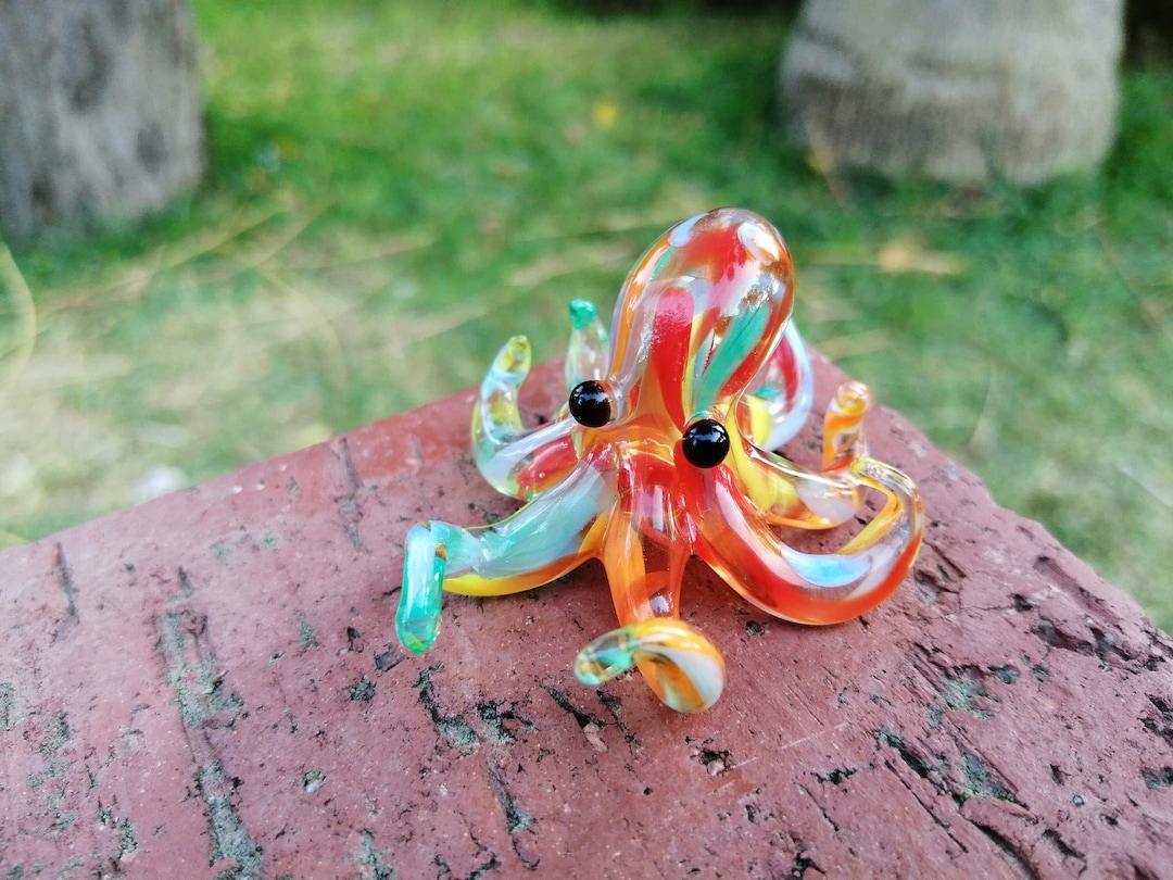 Glass Octopus Figurine Blown Glass Octopus Ornament Murano - Etsy