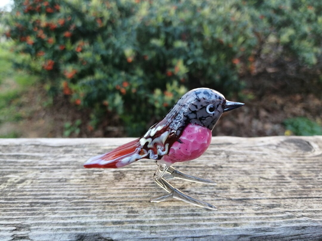 Glass Bird, Hand Blown Glass Bird Figurine, Glass Bird Ornament, Art ...